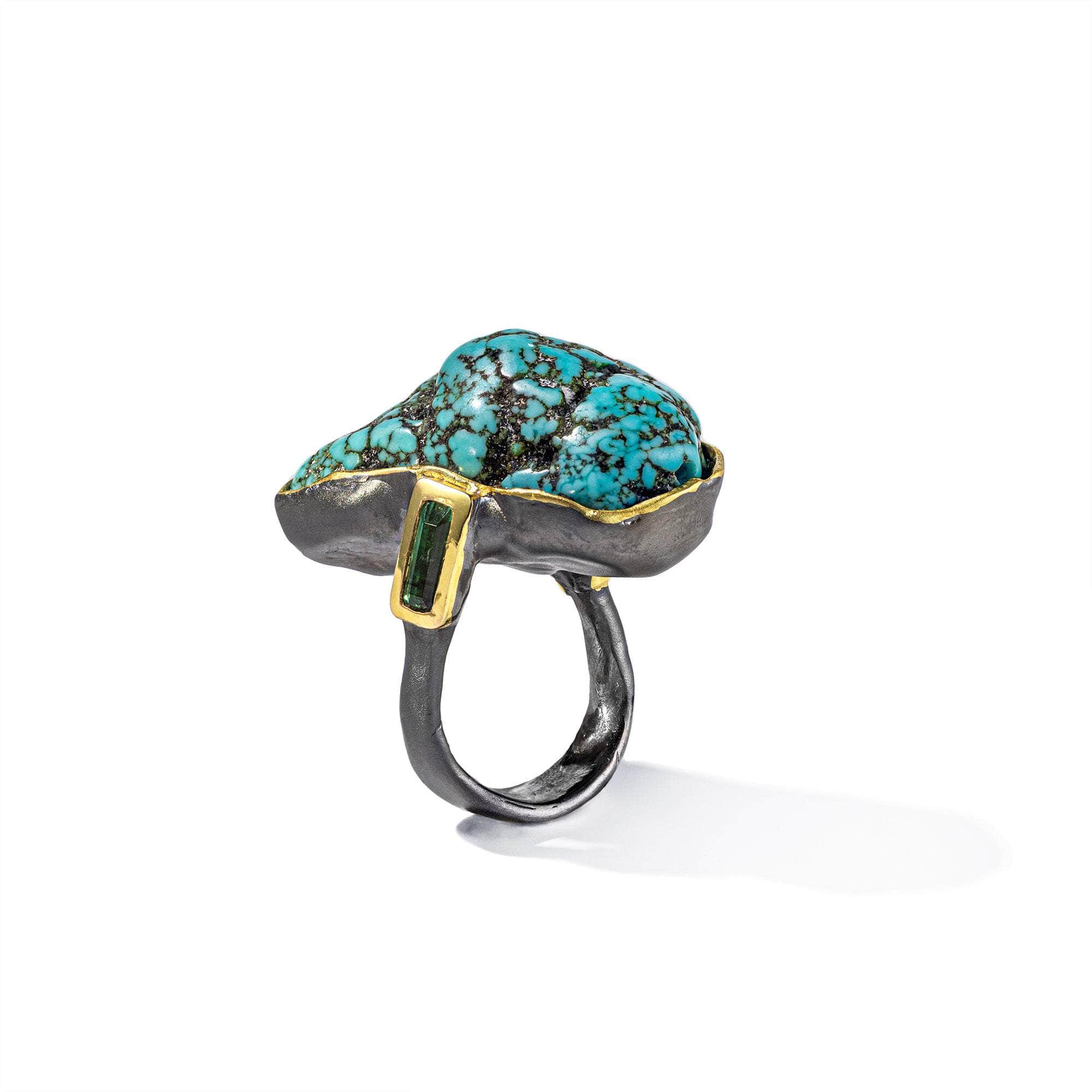 Elio Turquoise and Green Tourmaline Ring | Shop German Kabirski Jewelry ...