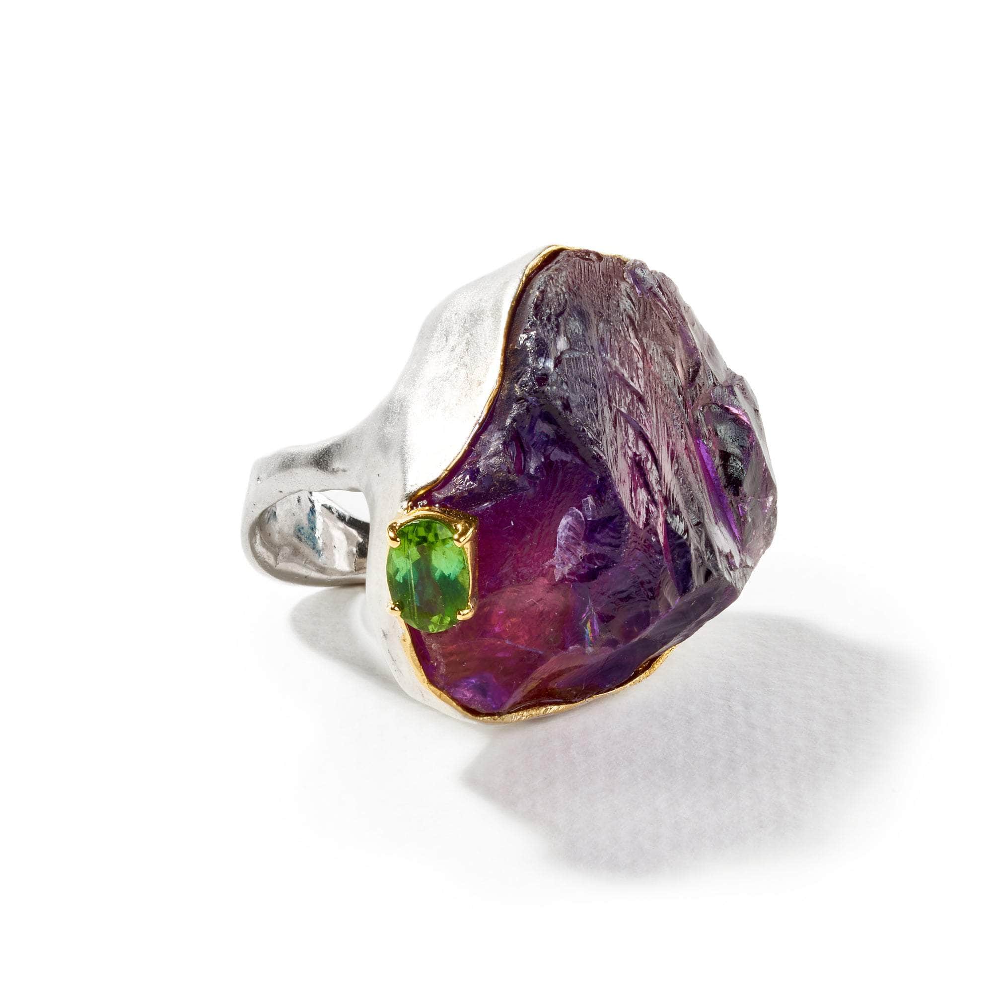 Lylla Rough Amethyst and Green Tourmaline Ring | Shop German Kabirski ...