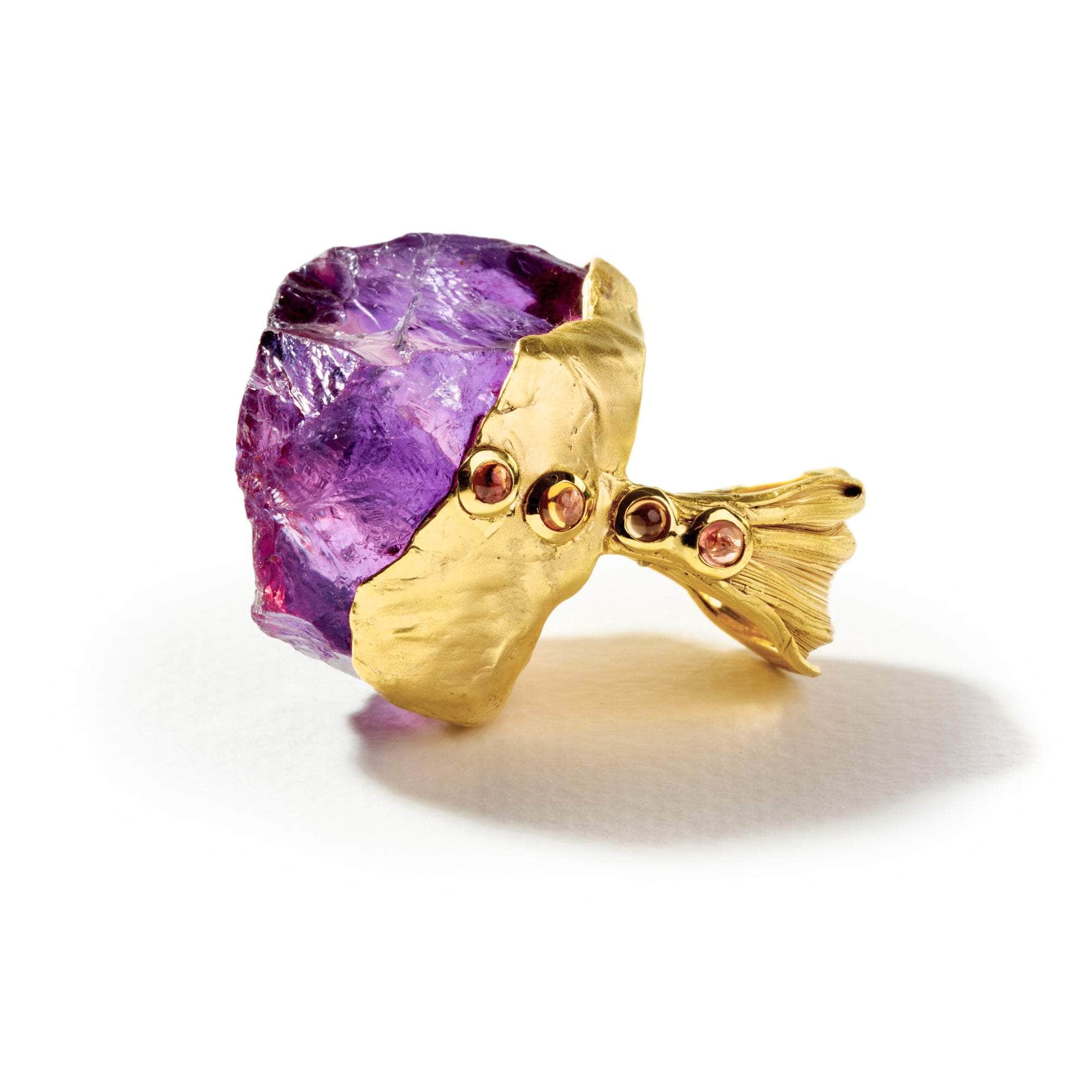 Ferze Rough Amethyst and Pink Tourmaline Ring | Shop German Kabirski ...