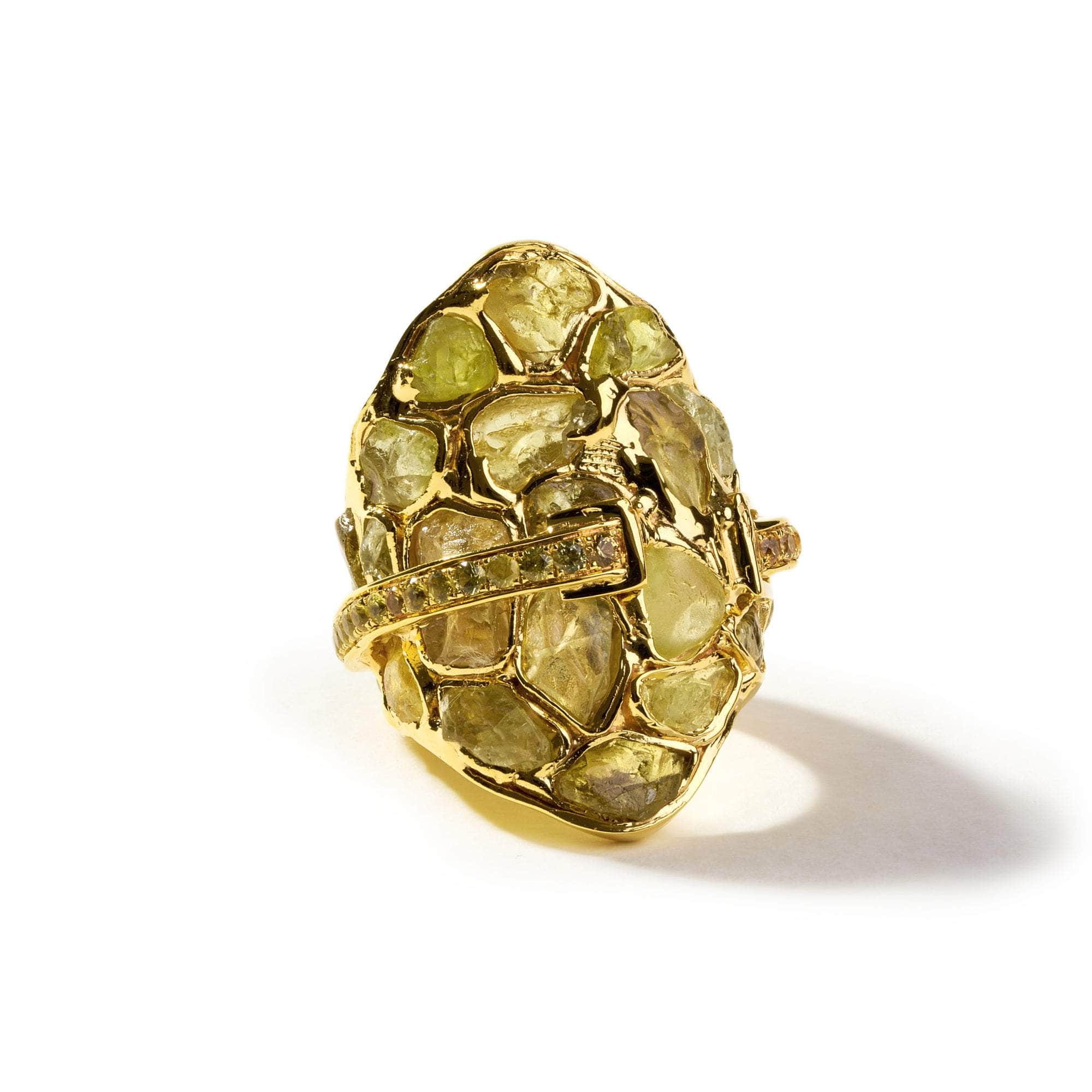 Octa Rough Chrysoberyl and Yellow Sapphire Ring | Shop German Kabirski ...