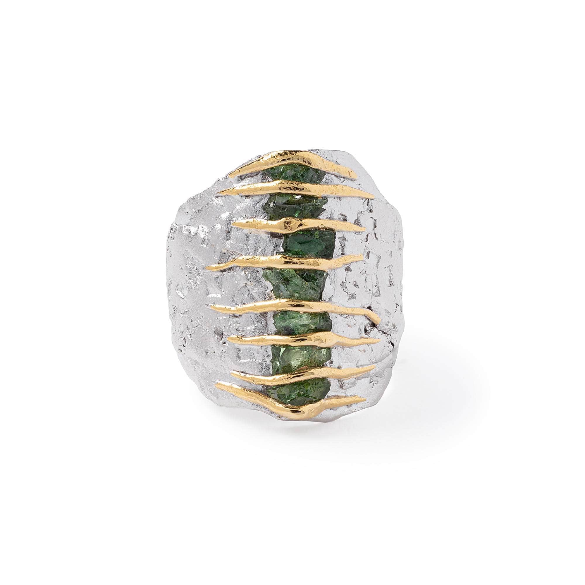 Faali Rough Chrome Diopside Ring | Shop German Kabirski Jewelry Online