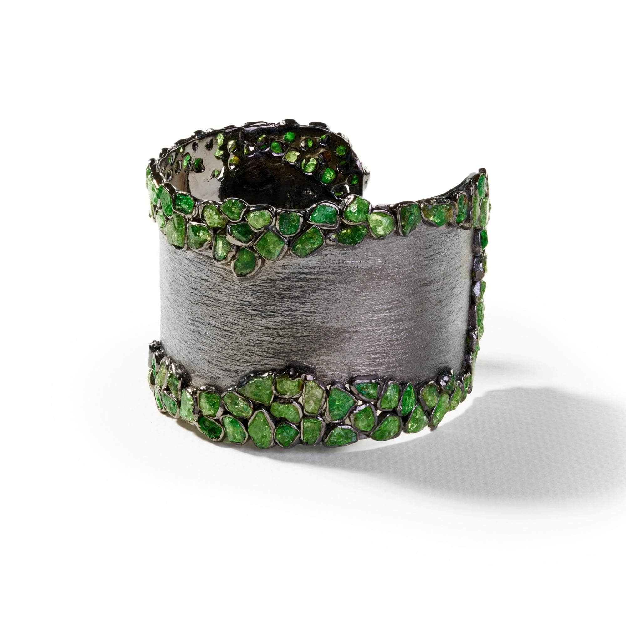Berde Rough Tsavorite Bangle | Shop German Kabirski Jewelry Online