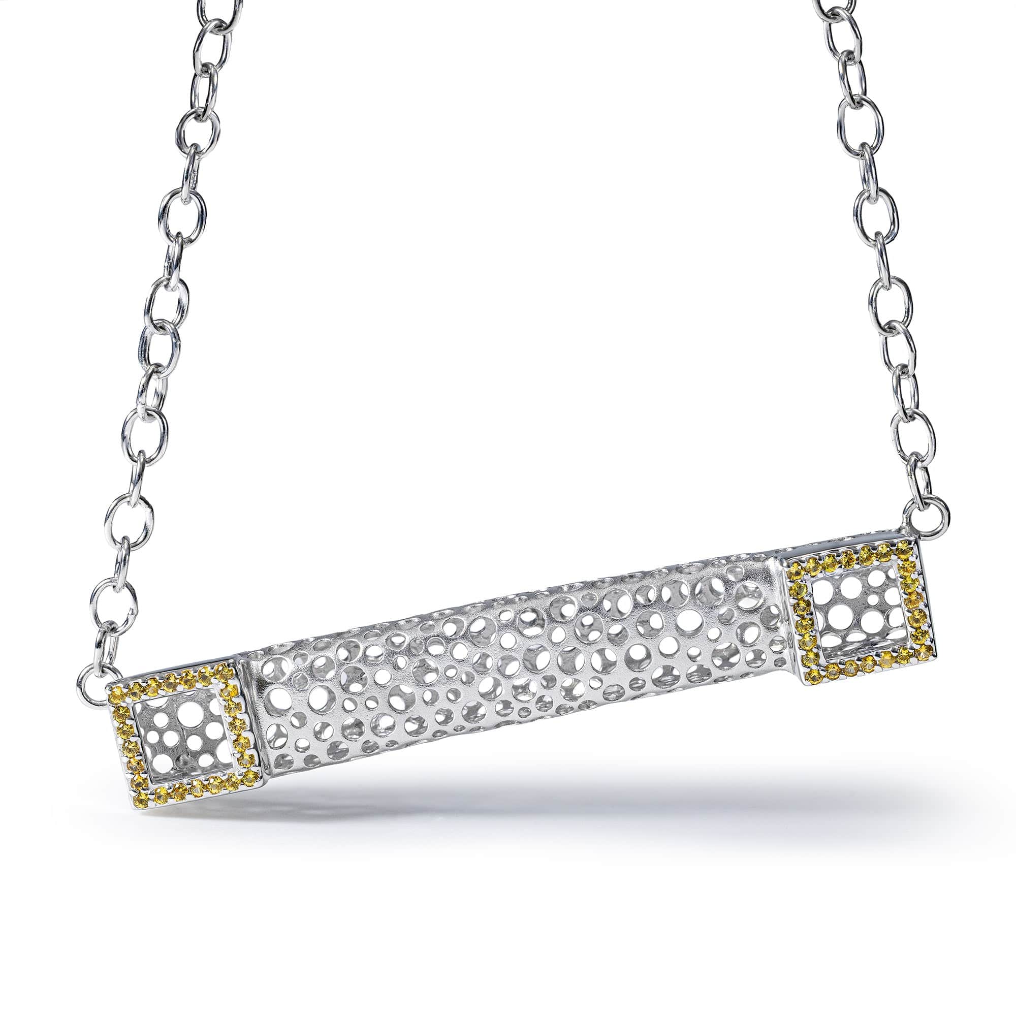 Kore Singular Edition Silver Necklace with Yellow Sapphires | Shop ...