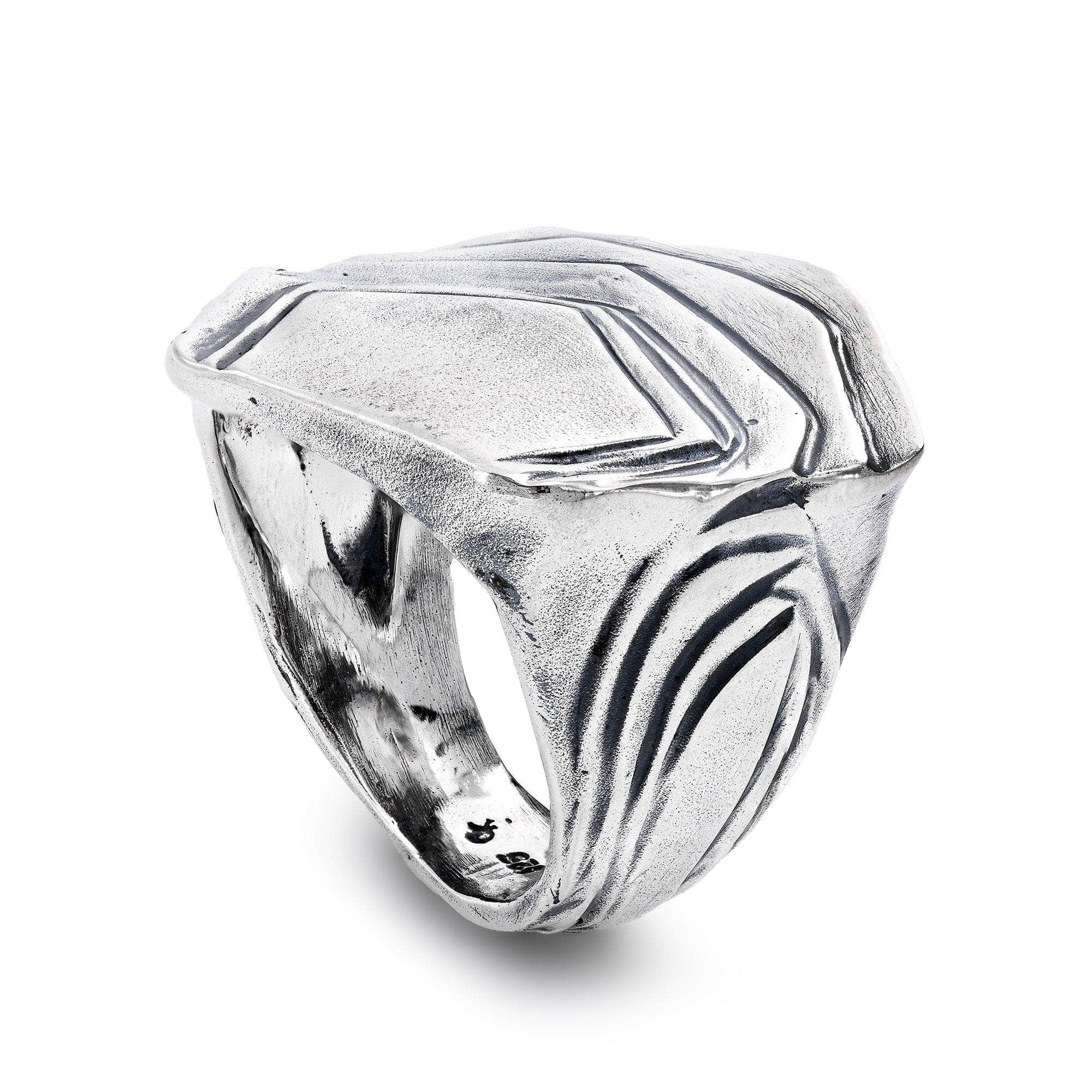 Forge Textured Sterling Silver Ring with Rippled, Layered Effect | 925 ...