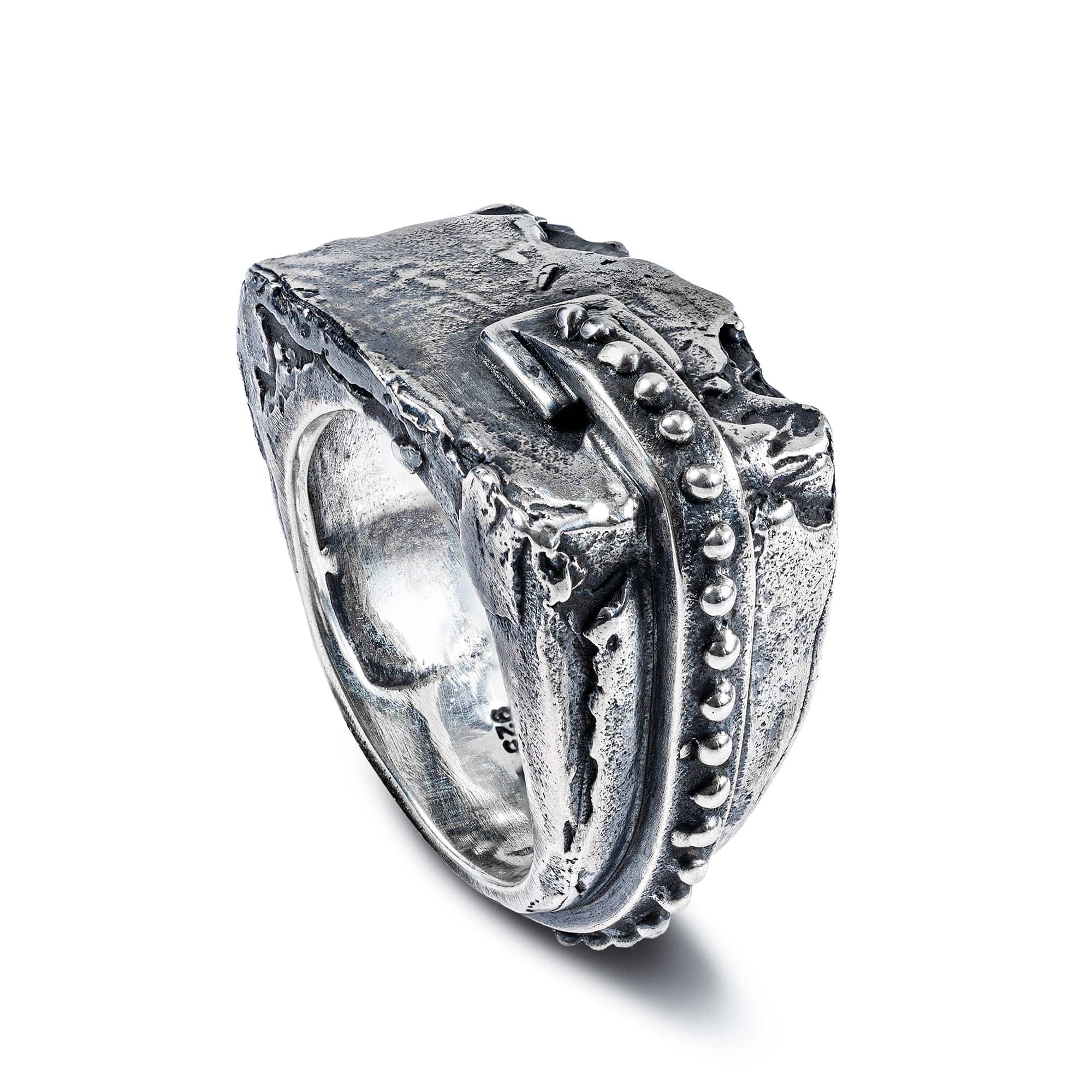 Scaur Sterling Silver Ring with Layered, Wrapped Texture | 925 Sterling ...