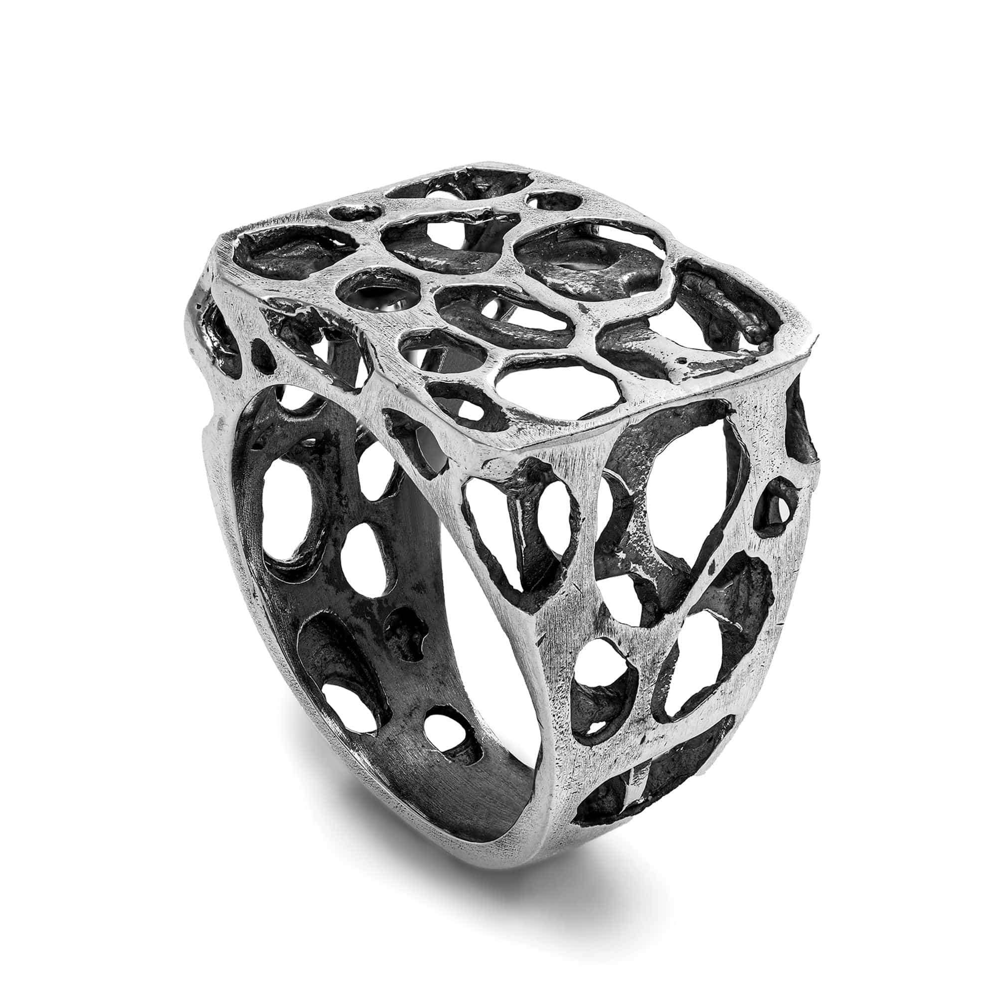 Solace Sterling Silver Band with Nature-Inspired Textured Pattern | 925 ...