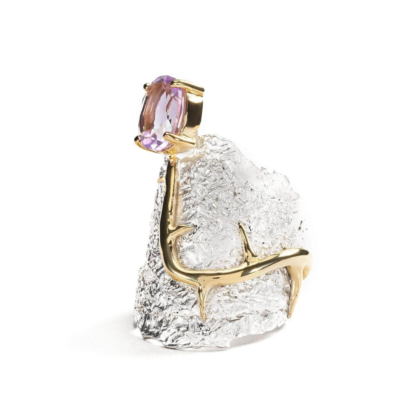 Adelinde Iconic Design Amethyst 925 Silver Ring | Designer Jewelry