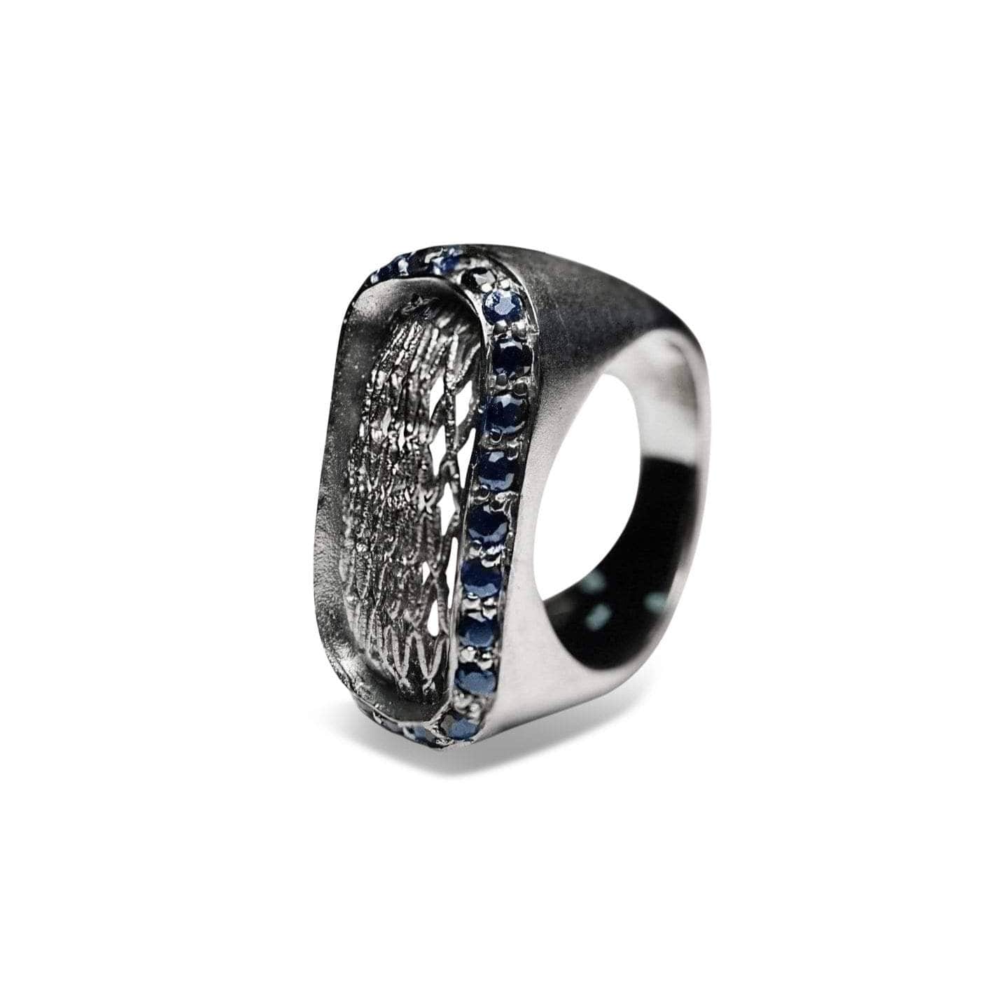 Arriah Iconic Blue Sapphire 925 Silver Ring | Designer Jewelry