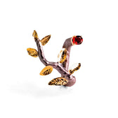 Haara Garnet 925 Silver Open Ring Botanic Design | Designer Jewelry